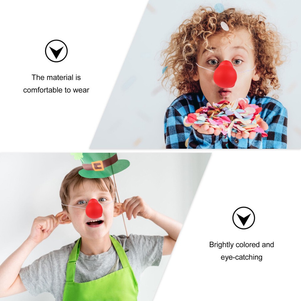 6 Pcs Clown Red Nose Prop Lids Human Accessory Round Cooling Baking ...