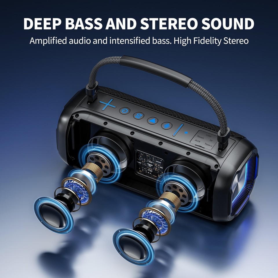 Karaoke Bluetooth Speaker Portable Waterproof Wireless Microphone for ...