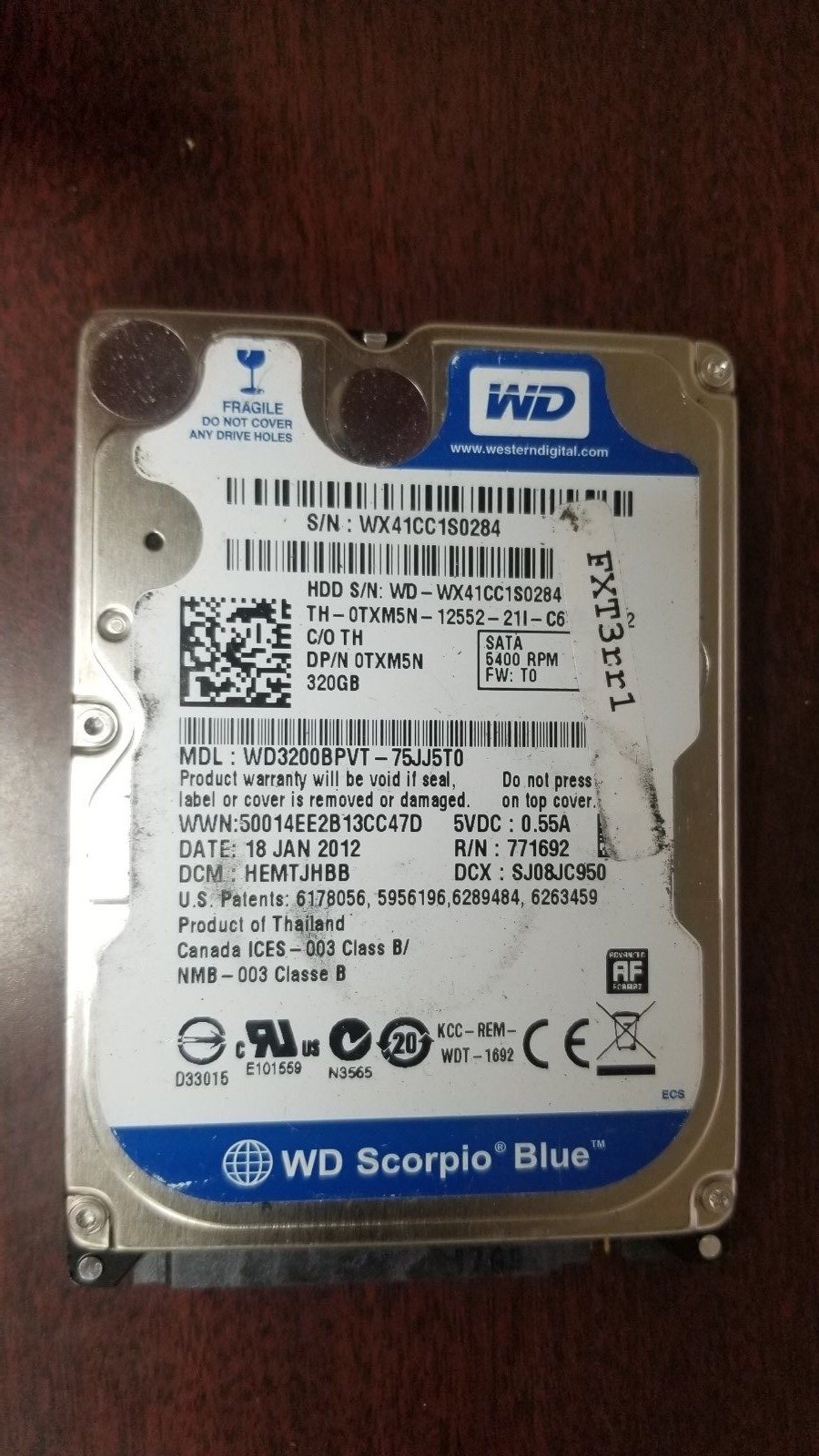 Western Digital WD3200BPVT-75JJ5T0 320GB 2.5" SATA Laptop Drive | eBay