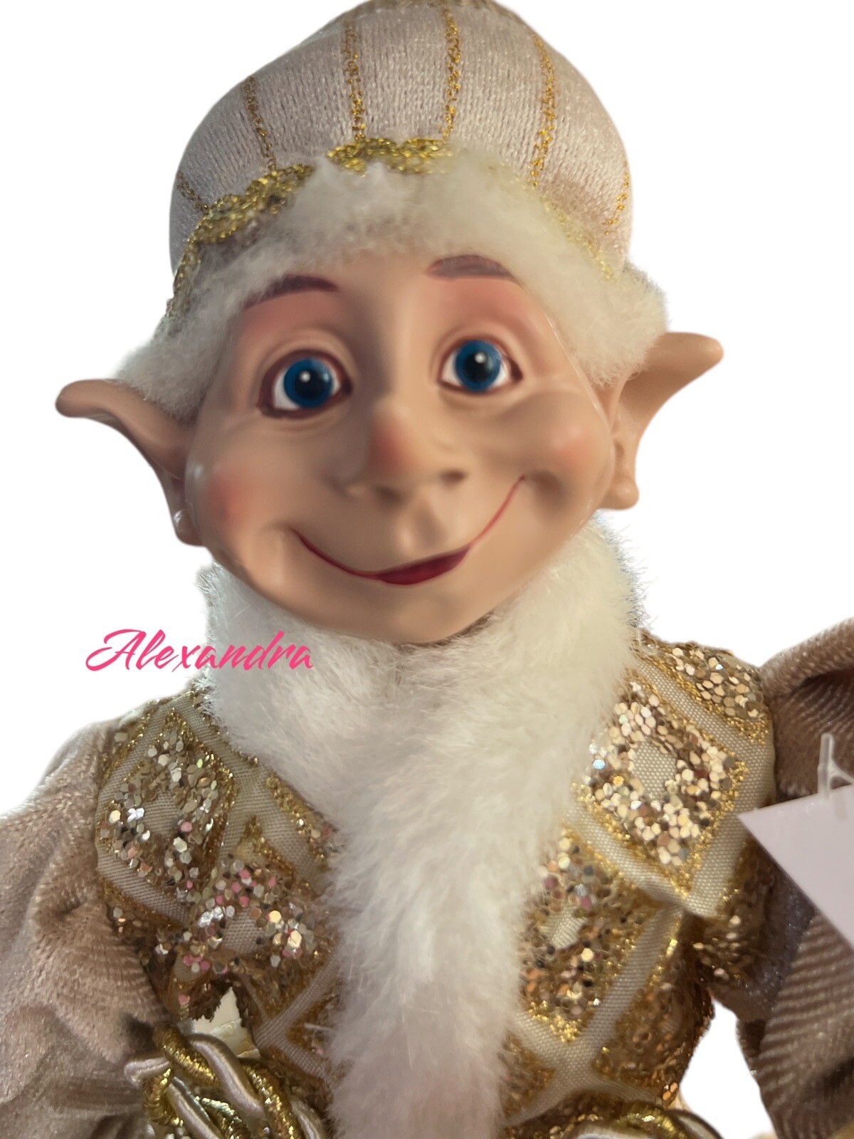 Christmas Posable Elf limbs Are Flexible 19” Gold Champagne Ornament ...