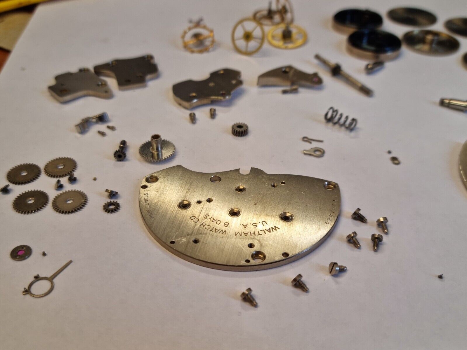 Waltham 8 Day Tank Watch/Pocket Watch Parts 37 Size Model 12809-TD-12 ...