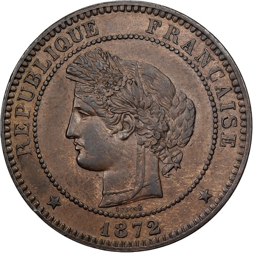 [#1508003] France, 10 Centimes, Cérès, 1872, Paris, Bronze, AU, Gadoury ...