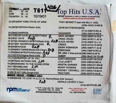 TOP HITS USA RADIO BROADCAST PROGRAMMING ROCK COUNTRY CD OCTOBER 19 ...