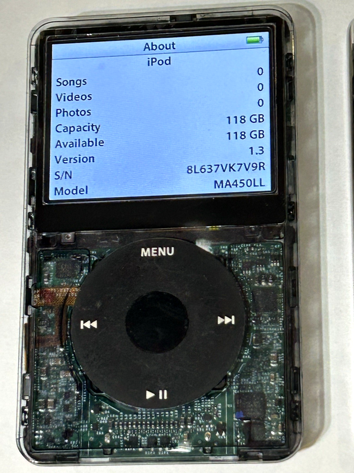 APPLE iPOD CLASSIC 5.5th Smoked 128GB SSD Wolfson DAC Atomic 3000 Mega ...