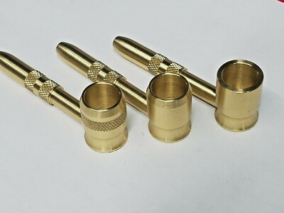 THREE SOLID BRASS Metal Tobacco Smoking Pipe * MADE IN USA* Bowl *HIGH ...