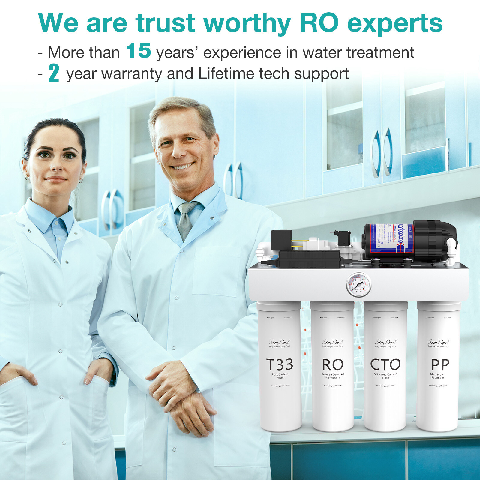 T1-400 GPD Tankless UV Reverse Osmosis Water Filter System Extra 2 ...