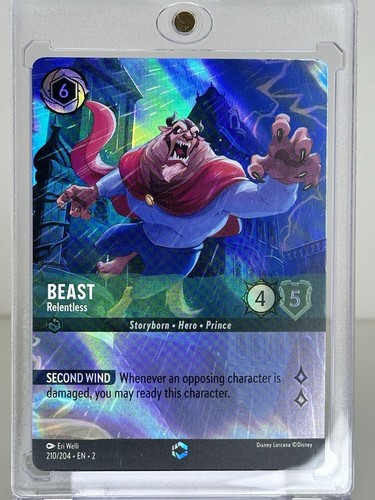 Disney Lorcana Rise of the Floodborn Beast Relentless 210/204 Enchanted ...