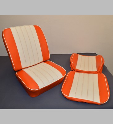 VW Type 2 T2 Bay Window Van Campervan Tailored Seat Covers Orange/Off ...