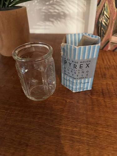 Vtg Pyrex Glass Wide Mouth Embossed Nursing Baby Bottle 4oz | eBay