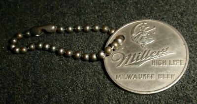 RARE Miller High Life Beer, Girl on the Moon, Milwaukee Key Chain Fob ...