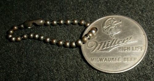 RARE Miller High Life Beer, Girl on the Moon, Milwaukee Key Chain Fob ...
