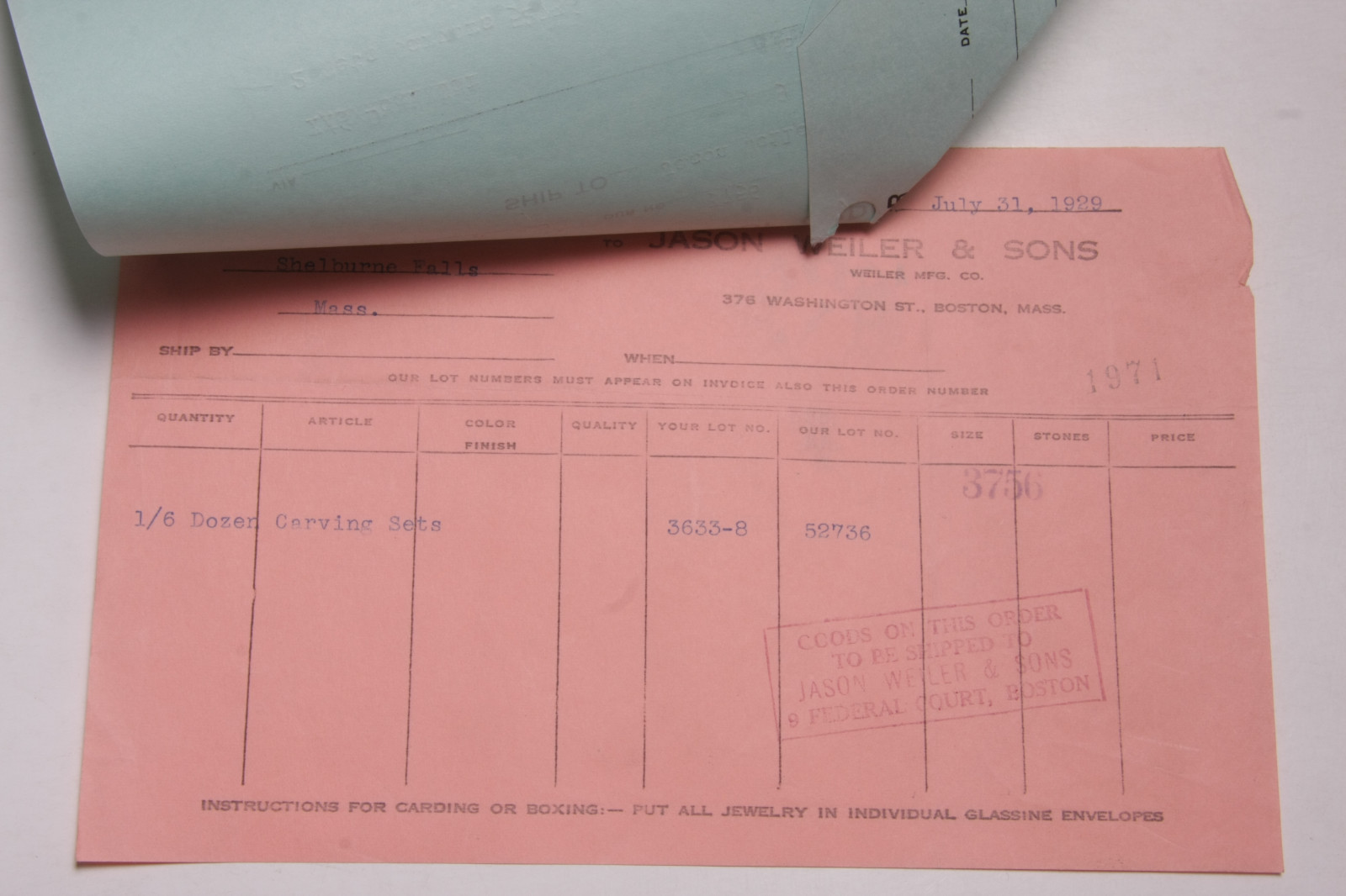 1929 Lamson Goodnow Jason Weiler Sons Boston MA Carving Sets Ephemera ...