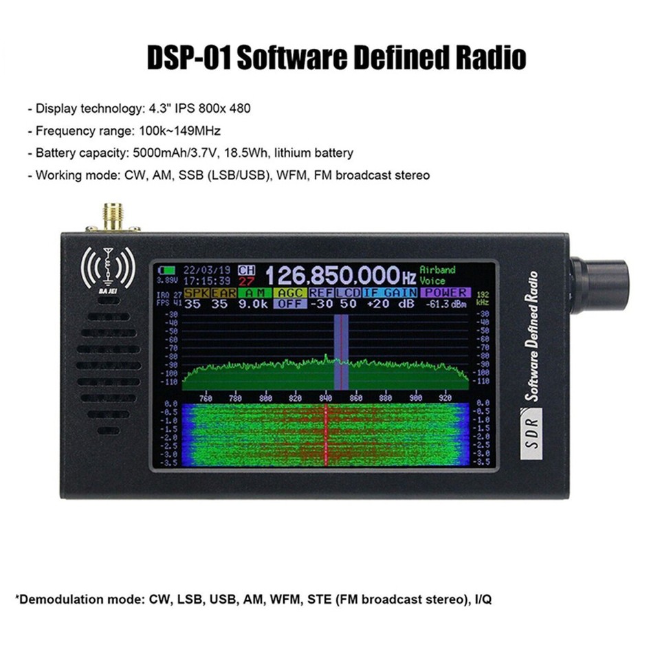 SDR-101 SDR Radio DSP Digital Demodulation FM MW SSB CW HAM Radio ...