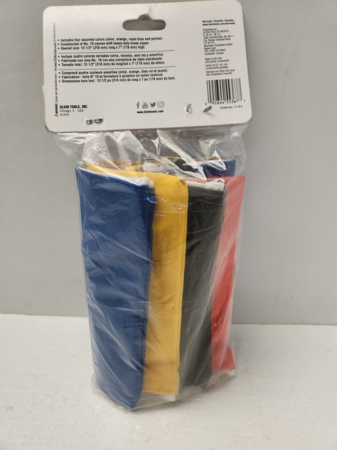 Klein Tools 5140 Canvas Tool Pouches - Pack of 4, Assorted Colors for ...