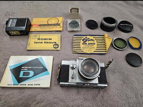 VINTAGE 1960s Beseler Topcon Super D 35mm SLR Film Camera ORIGINAL SET ...