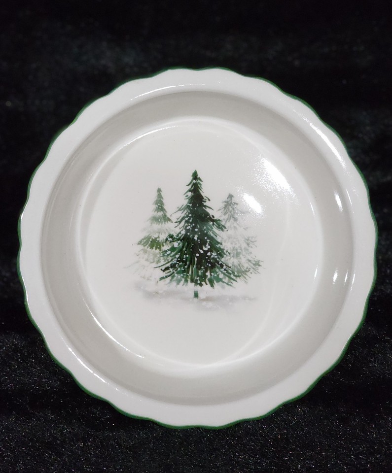 Winter Trees on White Pitcher Vase 9x8" Ceramic Christmas Green Hobby ...