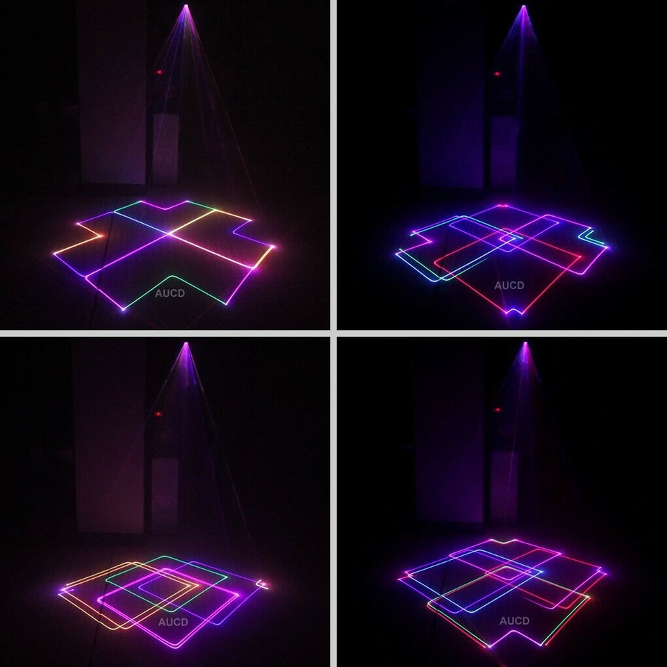 5W Full color RGB Animation Laser Projector Light Disco ILDA Stage ...