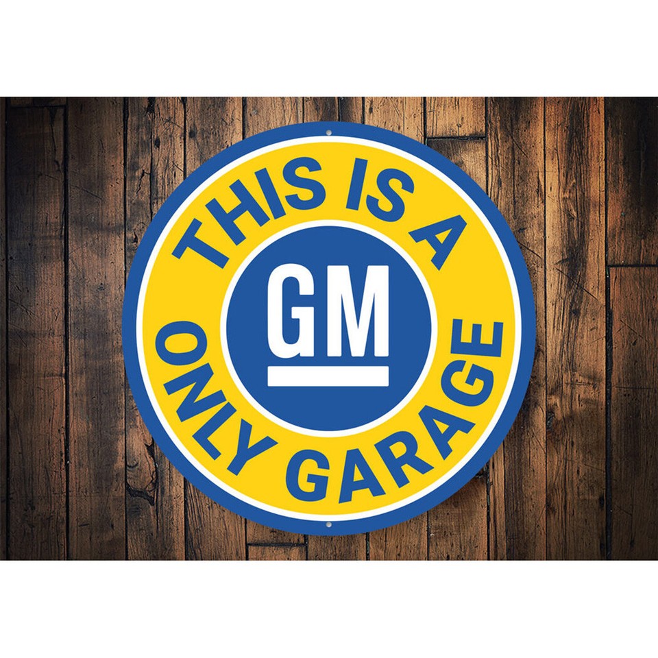 This is a GM Only Garage Car Sign, Chevy Sign, Novelty Car Metal Sign ...