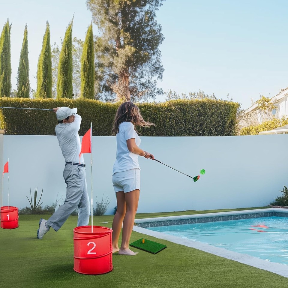 Golf Bucket Yard Game, Backyard Golf Game for Adults Family, Portable 3 ...