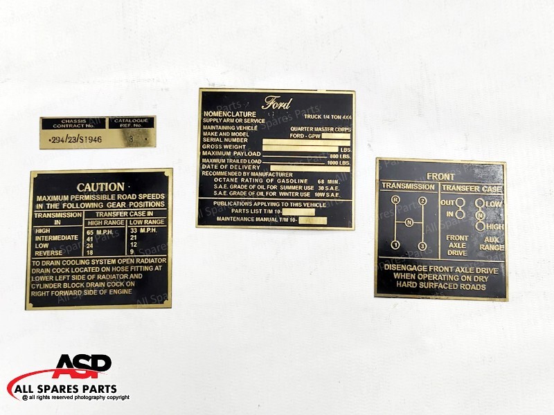 GPW data plate mid series -A1329 GPW MID - Fits Ford MB/GPW | eBay