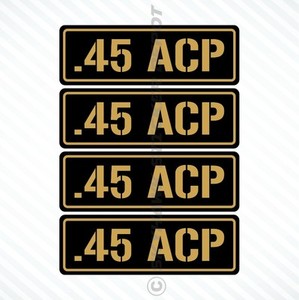 .45 ACP Caliber Ammo Bullet Set Vinyl Decal Bumper Sticker Molon Labe ...