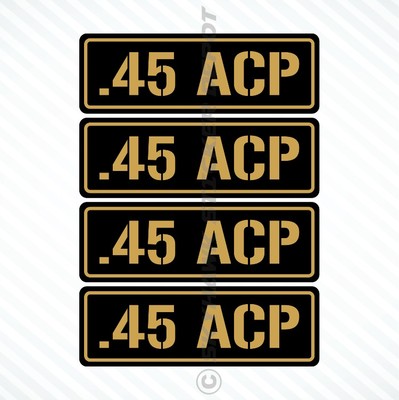 .45 ACP Caliber Ammo Bullet Set Vinyl Decal Bumper Sticker Molon Labe ...