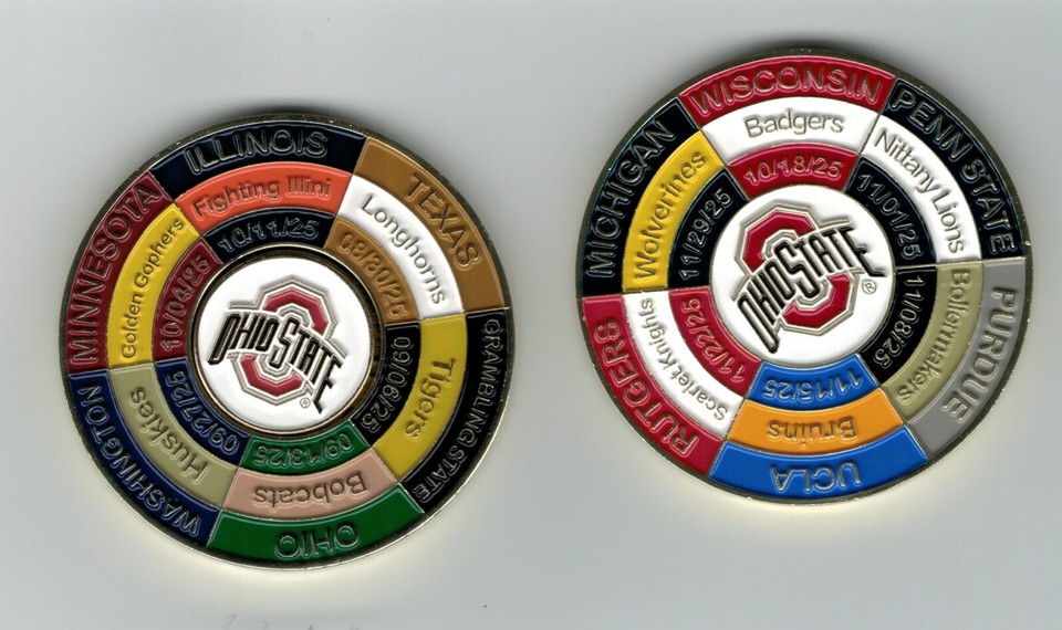 Ohio State Buckeyes Schedule Coin w/Ball Marker (multiple years ...