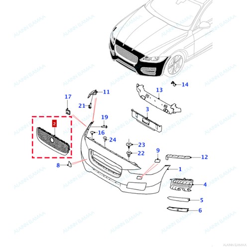 Front Bumper Upper Radiator Grille For Jaguar XF XFL 2016-2019 T2H3989 ...