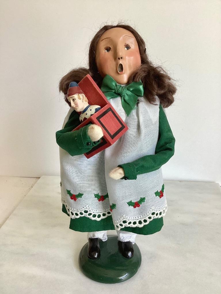 2001 BYERS CHOICE CAROLER CHILD TOY GIRL JACK IN BOX | eBay.de