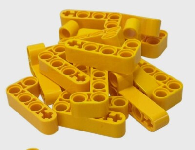 LEGO 10 x Yellow Technic, Liftarm, Modified Bent Thick L-Shape 2 x 4 ...