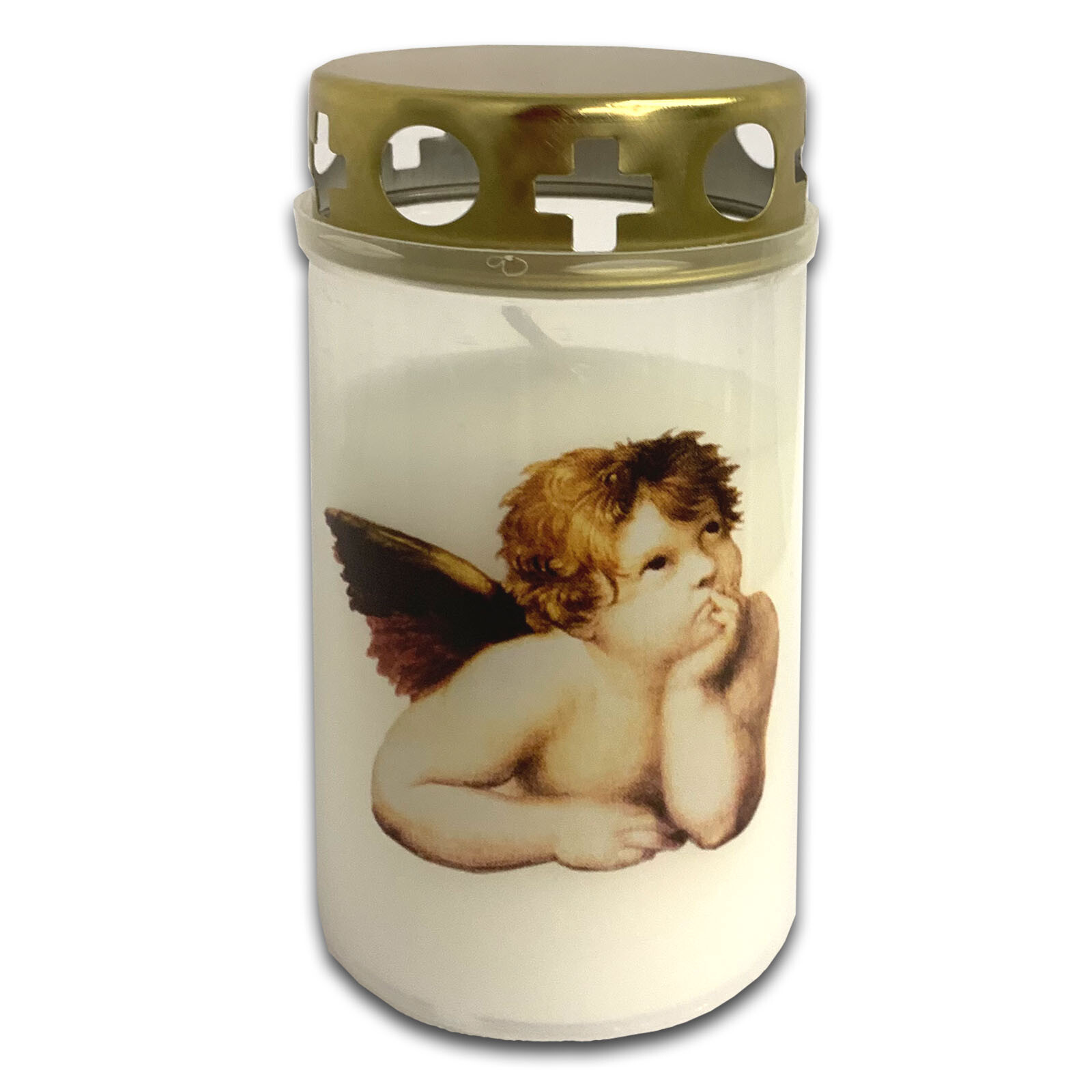 20x Friedhofskerzen with Angel Motif Grave Candle with Lid Memorial ...