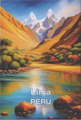 Lima Peru Travel Scenic Mountain Landscape Colorful 4x6 Image Card ...