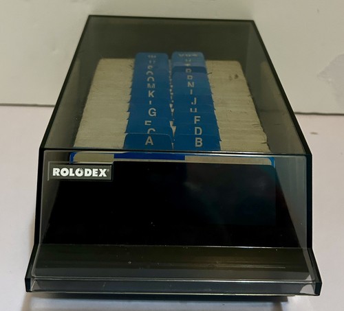 Vintage Rolodex VIP-24C Covered Card File w Index Tabs & Blank Cards ...