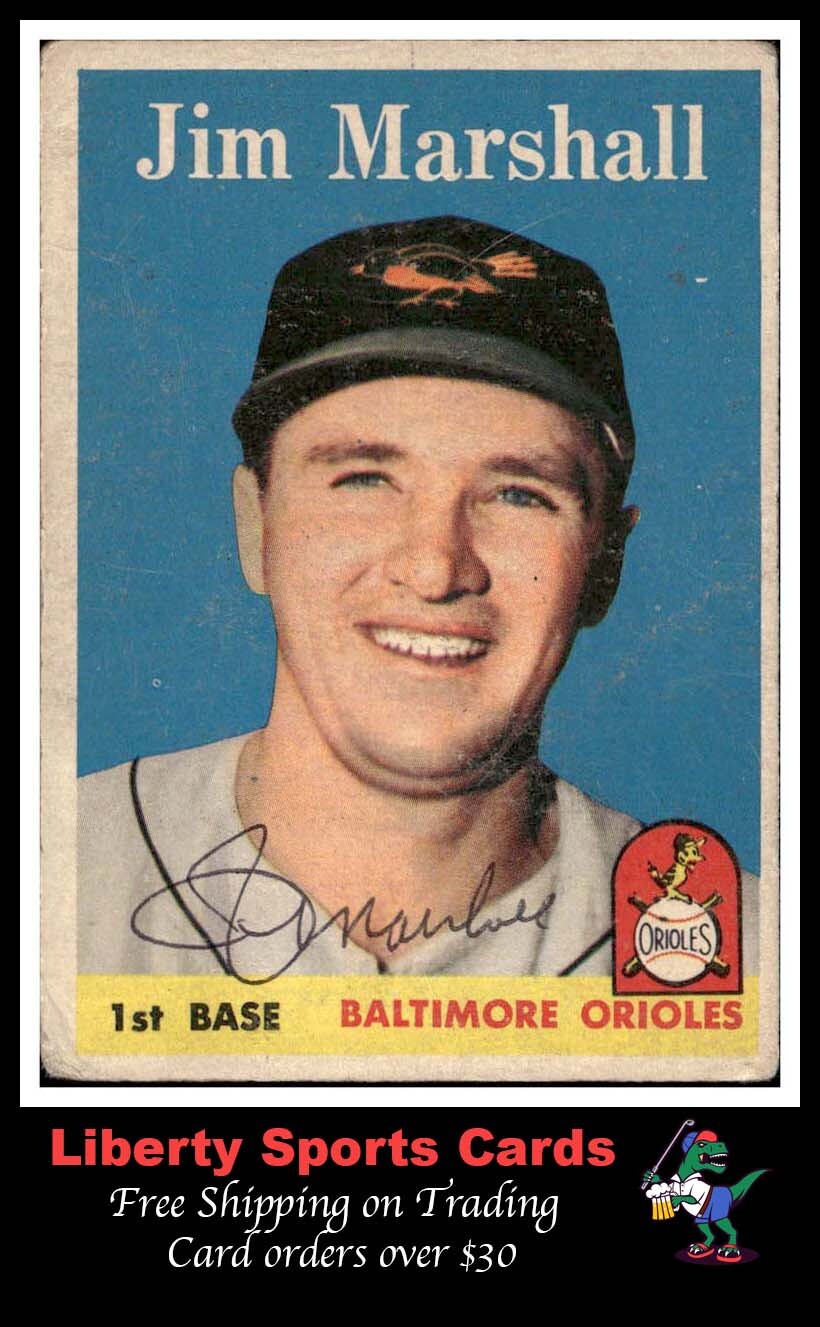 1958 Topps Jim Marshall #441 Authentic Autographed Card Baltimore ...