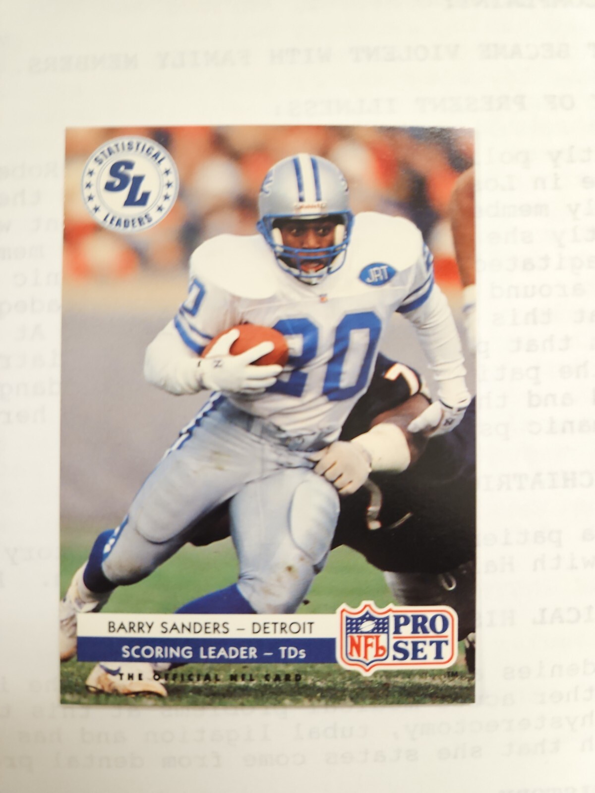 Barry Sanders Pro Set 1992 #13 NFL Detroit Lions Statistical Leaders | eBay