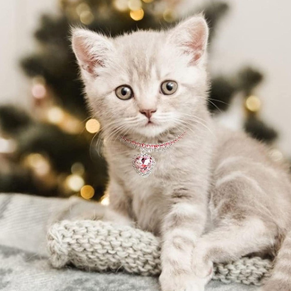 Cute Luxury Pet Collar Crystal Pendant Rhinestone Dog Cat Collar ...