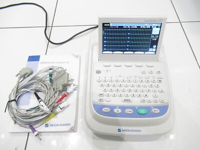 NIHON KOHDEN CARDIOFAX M ECG-2350 K PATIENT 7" ELECTROCARDIOGRAPH EKG ...