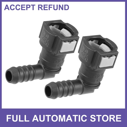 2pcs Fuel Line Quick Connect 90 Degree Barb Adapter Connector for 3/8 ...