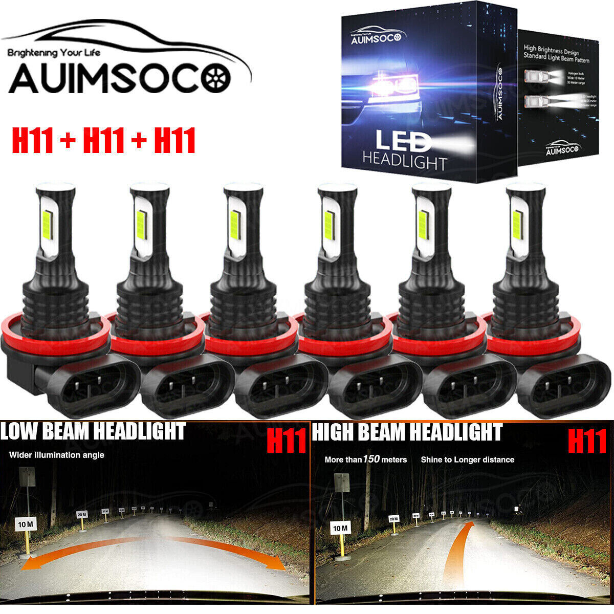 For Nissan Pathfinder 2017-2020 6000K LED Headlight Hi/Lo + Fog Light ...