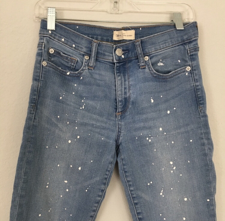 Gap Women’s High Waist Paint Splatter Spotted Skinny … - Gem