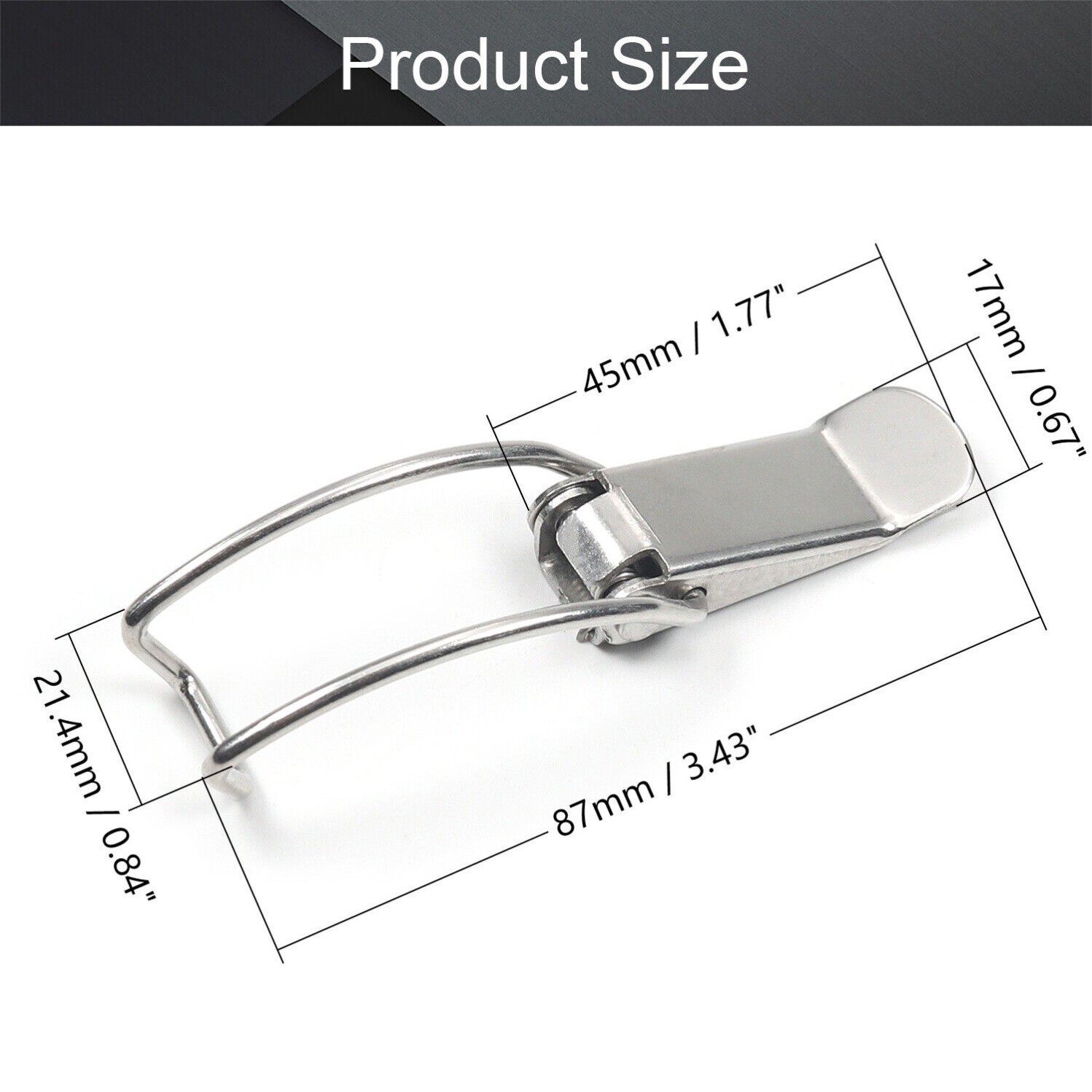 Stainless Steel Spring Loaded Draw Toggle Latch Catches Hasp (87mm/3.43 ...
