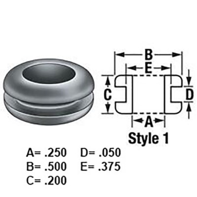 Lot of 2000 Rubber Grommets 1/4" Inch Inside Diameter - Fits 1/2" Panel ...
