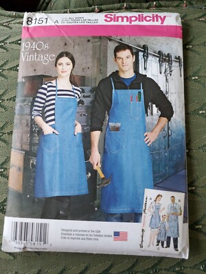 Simplicity#8151 1940's Vtg Boys Girls Misses Men's Apron Sewing ...