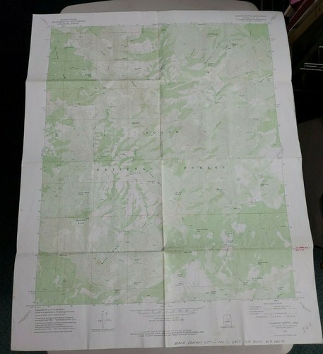 Topographic Map USGS Geological Arizona Diamond Butte Quadrangle 1973 ...