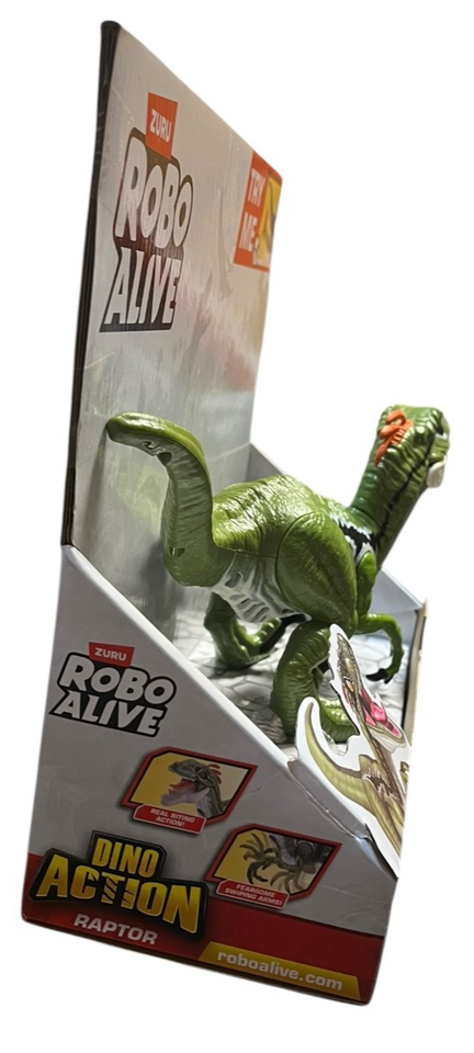 NEW !! Kids Dinosaur Toy,Green Raptor,Roaring Sounds, Robo Alive, Tail ...