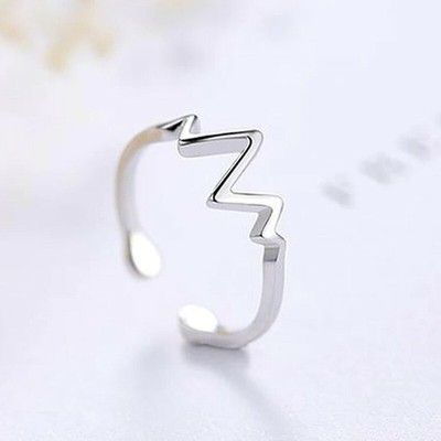 925 Sterling Silver plated Adjustable Finger Ring Thunder Thumb Band ...