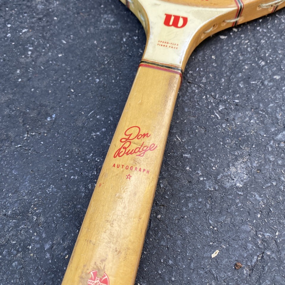 VINTAGE WILSON "DON BUDGE AUTOGRAPH" WOODEN TENNIS RACQUET Game Used ...
