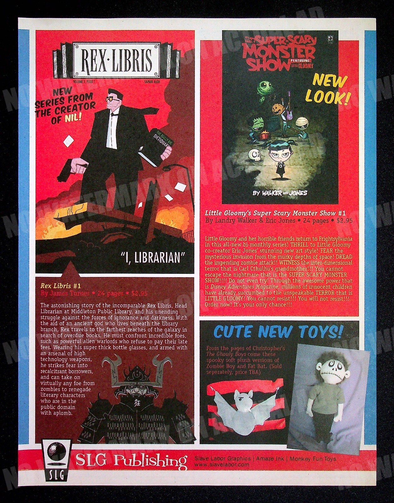 Rex Libris + Little Gloomy SLG Comics 2005 Trade Print Magazine Ad ...