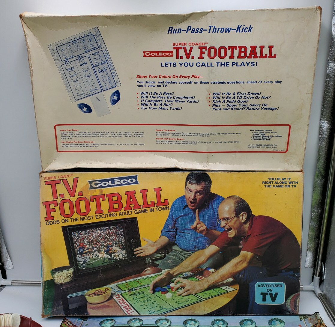 Vintage 1974 Coleco Super Coach TV Football Play Along w/ Game On TV ...