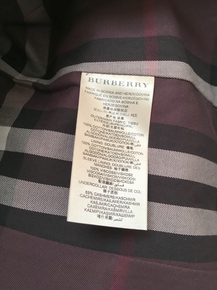 Pristine orig $3,150 Burberry red trench check lining + undercollar SZ ...